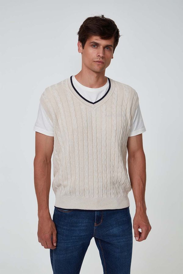 Tricot Colete Friso - I23-Off-White - Zapalla